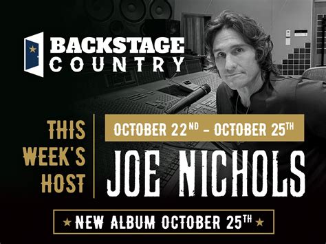 This Weeks Backstage Country Host Joe Nichols
