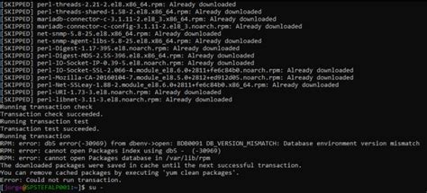 solución a error db version mismatch database environment version