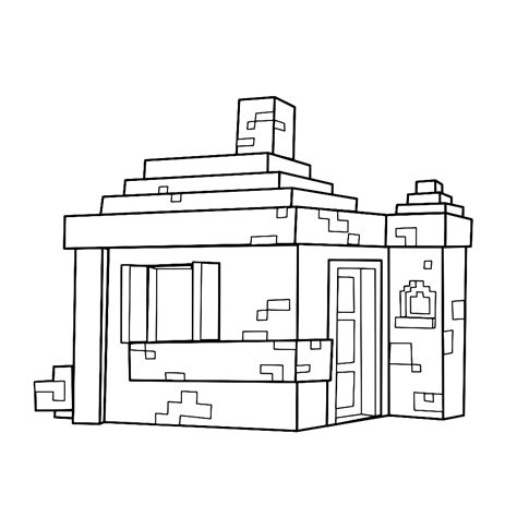 Ausmalbilder Minecraft Haus