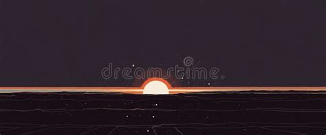 Horizontal Dramatic Lo Fi Space With Sun Illustration Background Anime