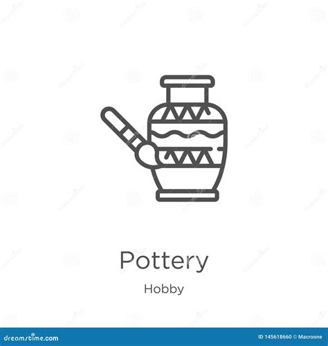 瓦器从爱好汇集的象传染媒介 稀薄的线瓦器概述象传染媒介例证 概述，稀薄的线瓦器象为 向量例证 插画 包括有 图标 空白 145618660