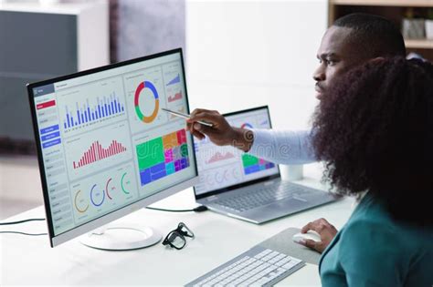 African American Data Analyst Working In Office Stock Image Image Of