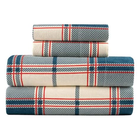 Kathy Ireland 3 Piece Signature Plaid 100 Turkish Cotton Flannel Twin