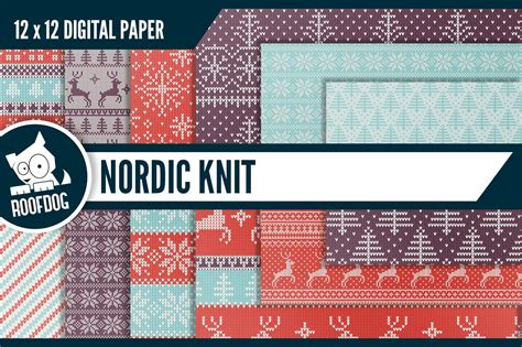 Nordic Knit Winter Pattern Graphic Patterns ~ Creative Market