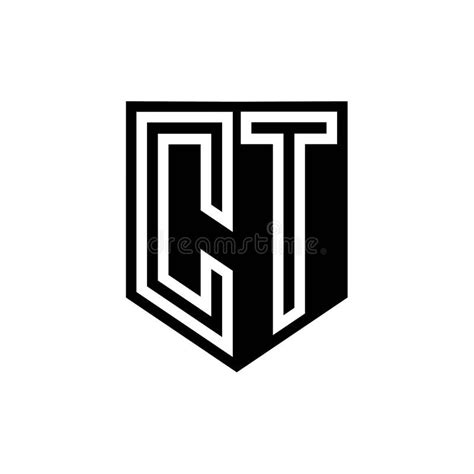 Ct Logo Monogram Shield Geometric White Line Inside Black Shield Color