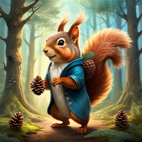 Squirrel Carrying Huge Pinecone Stable Diffusion Online
