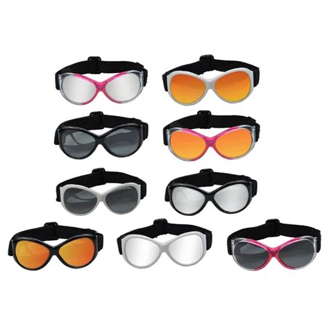 강아지 선글라스 야외 스포츠를 위한 조절 가능한 스트랩 보호 기능이 있는 개 고글 티몬