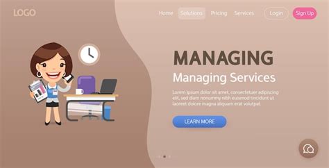 Premium Vector Managing Website Template