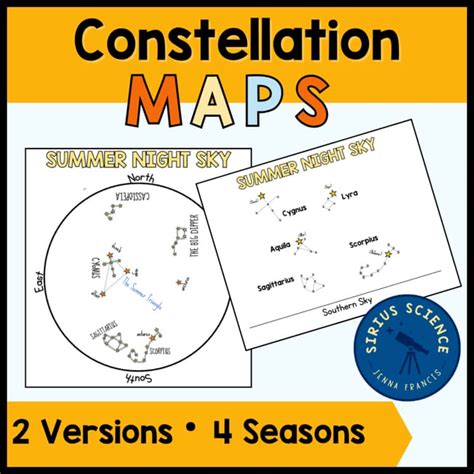 Constellation Star Map Night Sky Guide For Seasonal Stargazing Activities