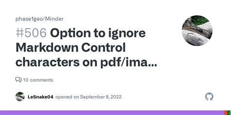 Option To Ignore Markdown Control Characters On Pdf Image Exports
