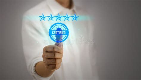 Hand Shows The Sign Of The Top Service Certifier The Shop Or Service