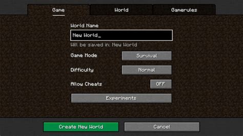 My Take On The Create New World Screen R Minecraft
