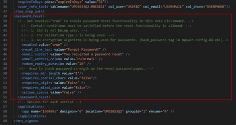 Password Reset M Power Documentation
