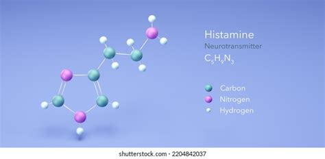 Histamine Molecular Structures Neurotransmitter 3d Model Stock
