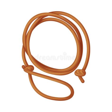 Lasso Or Lariat Loop Of Rope As Wild West Object Vector Illustration