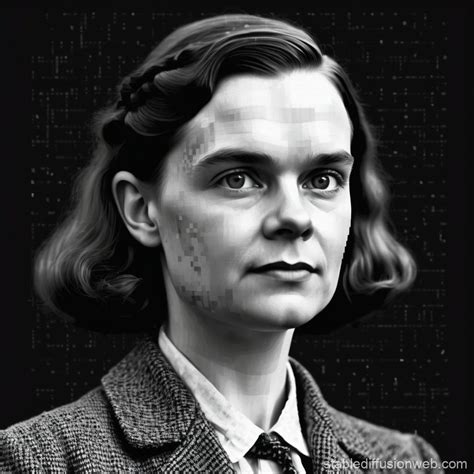 Pixelated Female Alan Turing Stable Diffusion Online