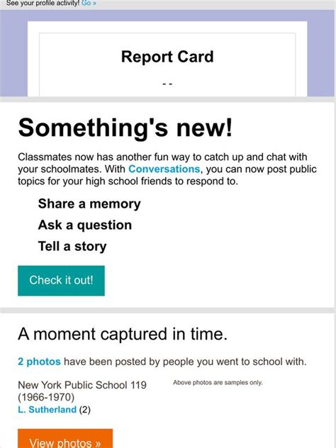 Classmates Classmates Report Card For — — Milled