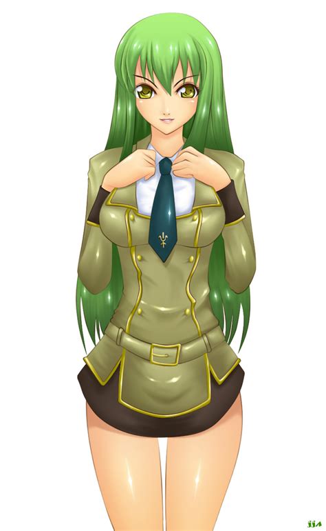 Safebooru Cc Code Geass Green Hair Highres Khalitzburg Long Hair Miniskirt Shiny Simple