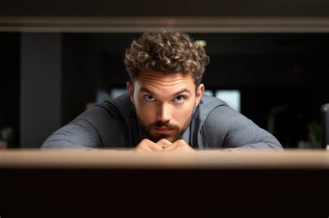 Premium Ai Image Shot Of A Handsome Young Man Behind An Office Desk