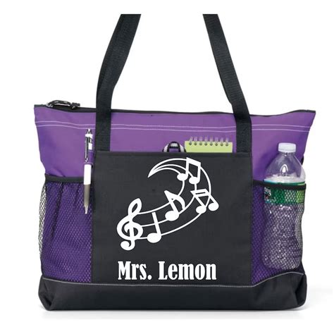 Music Note Swirl Tote Bag Learning The Harp
