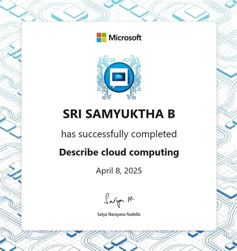 Cloudcomputing Azure Microsoftlearn Techskills Lifelonglearning Sri Samyuktha B