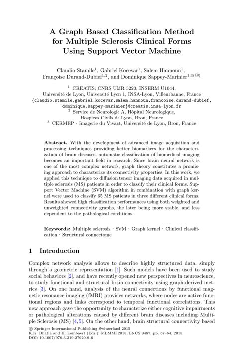 Pdf A Graph Based Classification Method For Multiple Sclerosis Clinical Forms Using Support