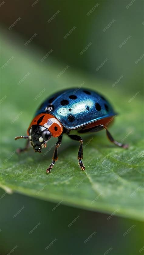 Premium Photo Steel Blue Ladybug With A Blue Lady Beetle On Its Back Wallpaper