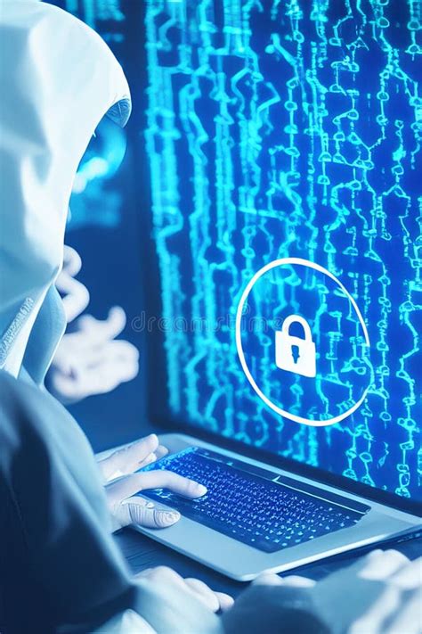 hacker in digital security concept ai stock illustration