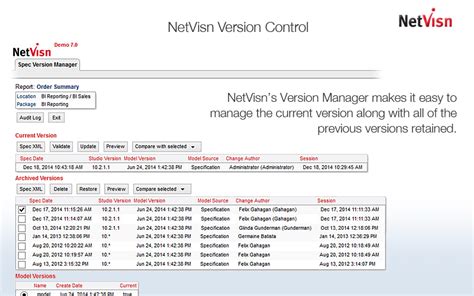 Cognos Version Management Netvisn Version Control