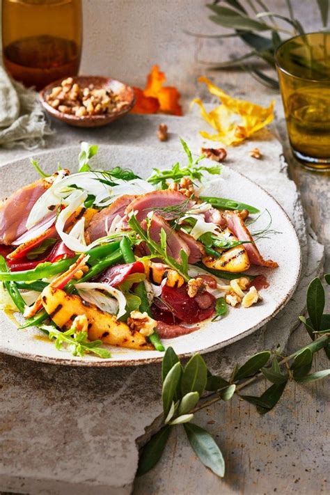 Smoked Duck Walnut And Grilled Pear Salad Recipe Better Homes And