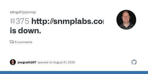 Snmplabs Is Down Issue Etingof Pysnmp Github