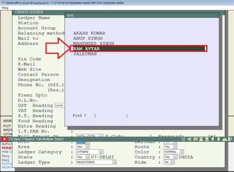 How To Create Mr Salesman Ledger In Marg Software