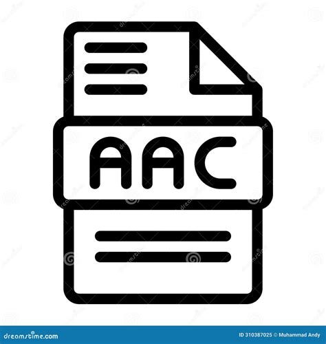 Aac File Type Icons Audio Extension Icon Outline Design Stock Vector
