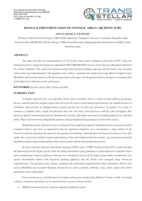 pdf design and implementation of systolic array design design