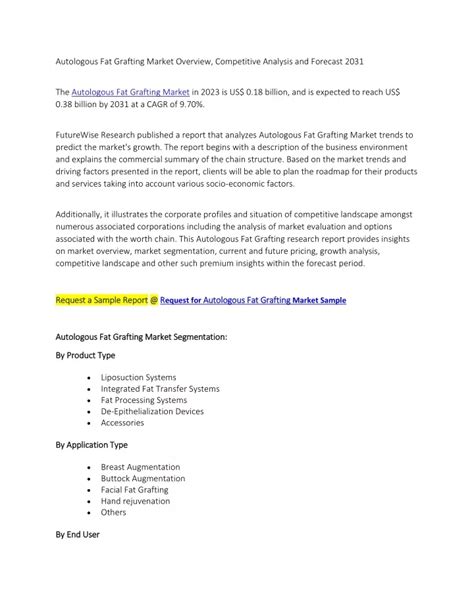 Ppt Autologous Fat Grafting Market Overview Competitive Analysis And Forecast Powerpoint