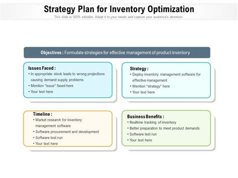 Strategy Plan For Inventory Optimization Powerpoint Slides Diagrams