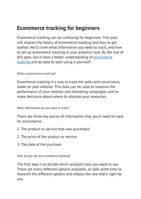 PPT Ecommerce Tracking For Beginners PowerPoint Presentation Free Download ID