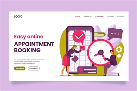 Appointment Booking Landing Page Illustrated Free Vector