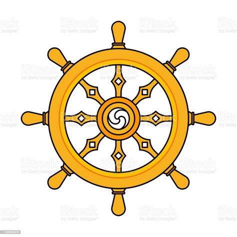 Das Rad Von Dharma Isolierte Vektorillustration Stock Vektor Art Und