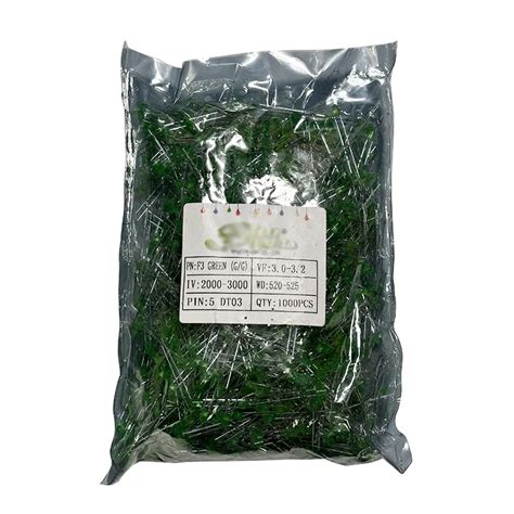 Buy 3mm Led Diffused Green Pack Of 1000