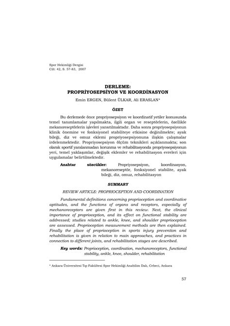 Pdf Proprioception And Coordination