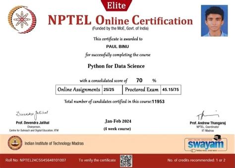 paul binu on linkedin datascience python nptel continuouslearning