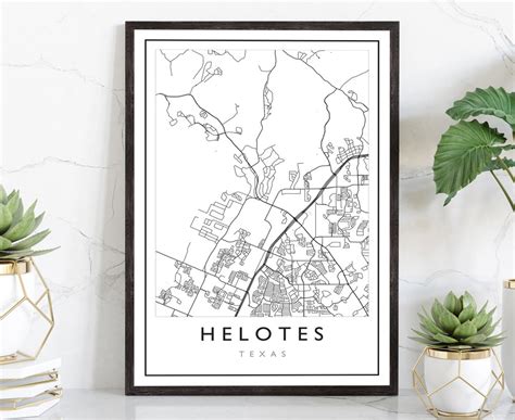 Helotes Texas City Map Helotes Texas City Road Map Poster City Street