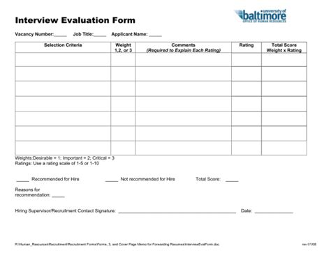 93 Sample Interview Score Sheet Template Page 3 Free To Edit