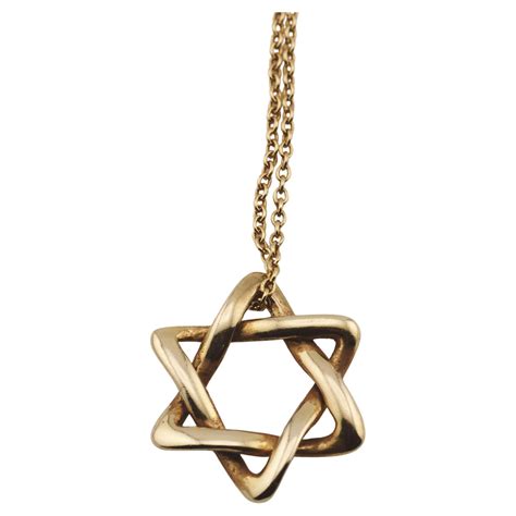 Tiffany And Co Elsa Peretti 18k Gold Large Star Of David Pendant Long