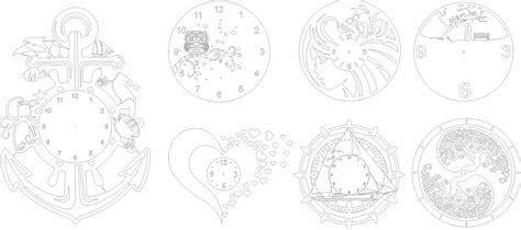 Lasercut Clock Set Vector File Free Dezin Info