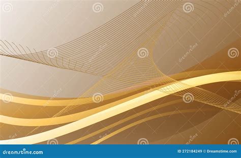 gold color lines wave curve abstact technology background for artwork