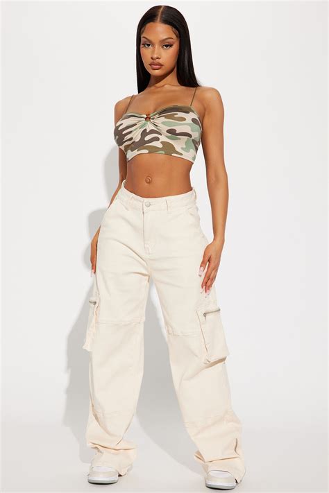 Give It Up Cargo Pant Ivory Fashion Nova