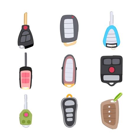 Ilustração Em Vetor De Desenho Animado Conjunto De Chave De Carro