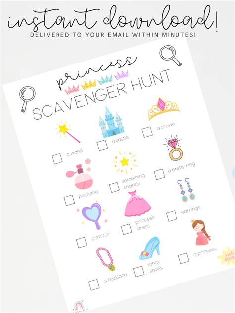 Princess Party Game Princess Scavenger Hunt Princess Party Games Princess Party Activities